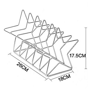 Newspaper Rack Magazine Rack Book Shelf Bookend Storage Rack Metal Wire Letter Rack Display Stand Desk Office 26X18X17.5CM MUMUJIN (Color : Gold)