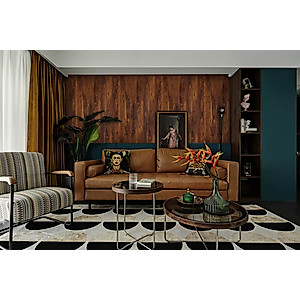 Dimoon Wallpaper 118"x15.7"Wood Contact Paper Brown Waterproof Wood Peel and Stick Wallpaper Thicken Texture Wood Wallpaper Removable Yellow Rustic Wood Grain Self-Adhesive Vintage Cabinet Table Roll