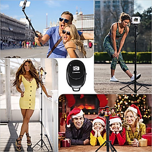 60" Selfie Tripod for iPhone with Remote Shutter Phone Holder Compatible with iPhone Android for Selfie/Video Recording/Vlogging/Live Streaming Heavy Duty Aluminum, Lightweight Tripod Black
