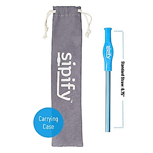 Protect Teeth from Coffee & Tea Stains - Sipify Flow Limiting Reusable Straw for Hot Drinks - Stainless Steel Straw with Silicone Cover Protects from Scalding - Dishwasher Safe - 6.75" Standard Size