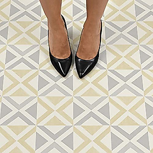 FloorPops Isosceles Peel & Stick Floor Tiles, Whites & off-whites