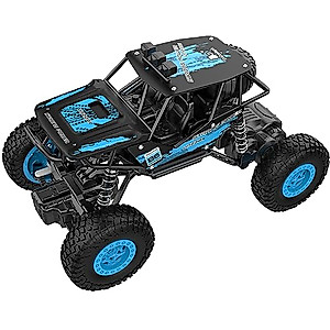 DoDoeleph Remote Control Car Metal All Terrains Off Road Vehicle 2 Rechargeable Batteries Blue