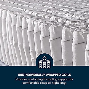 Serta - 15" Clarks Hill Elite Plush Pillow Top King Mattress, Comfortable, Cooling, Supportive, CertiPur-US Certified, White/Blue