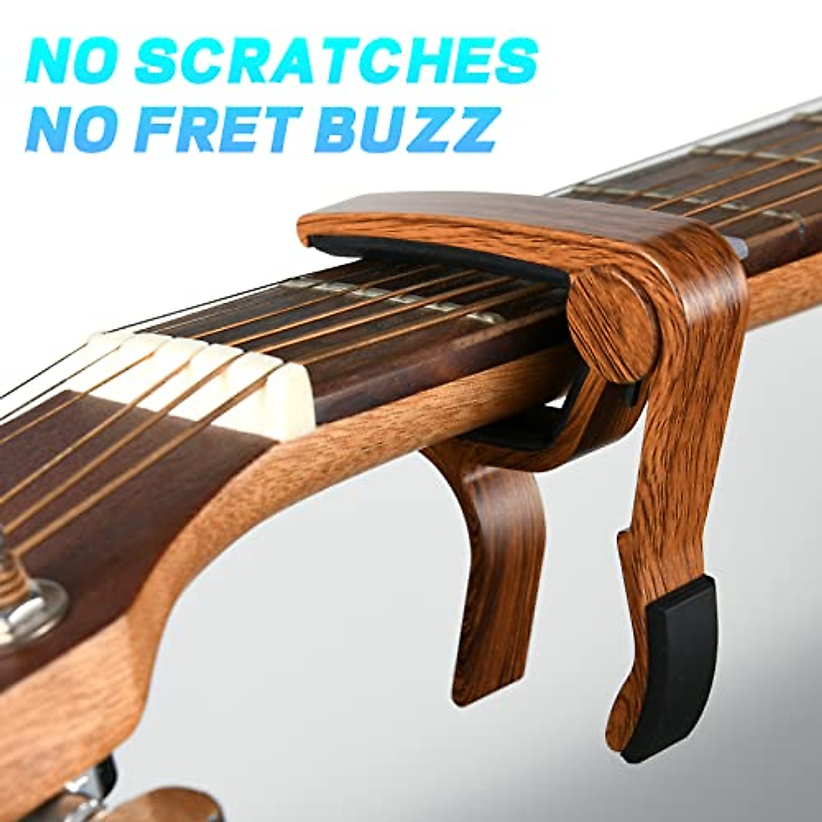 Guitar Tuner and Guitar Capo, Clip-On Tuner with Rosewood Color Capo for Acoustic Electric Guitar Bass Ukulele