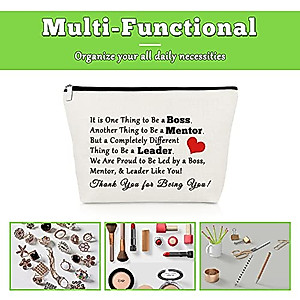 Mentor Appreciation Gift Boss Thank You Gifts Makeup Pouch Bag Leader Boss Day Gift Retirement Birthday Gift for Boss Lady Manager Office Farewell Gifts Leaving Away Gift New Job Gift Christmas Gift