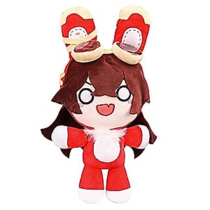 UTIEHD Genshin Impact Plush Baron Bunny 16IN, Plushie Stuffed Toy Doll, Rabbit Amber Cosplay Costume Plushy Props for Fans (Red)