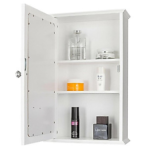 IFFANY Mirror Door Wall Mount Hanging Medicine Cabinet Bathroom Storage Shelf Organizer