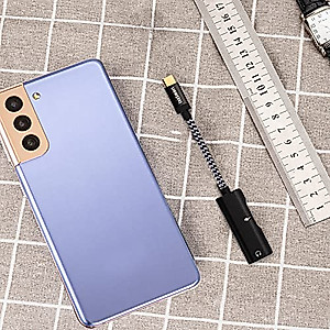 JaySmart USB-C to 3.5mm Headphone and Charger Adapter, 2-in-1 Type-C to 3.5mm Audio Jack Charging Port Aux Cable Compatible with Samsung Galaxy S22/S22+/S21/S20/Z Fold3/Note 20 Ultra/10 Plus