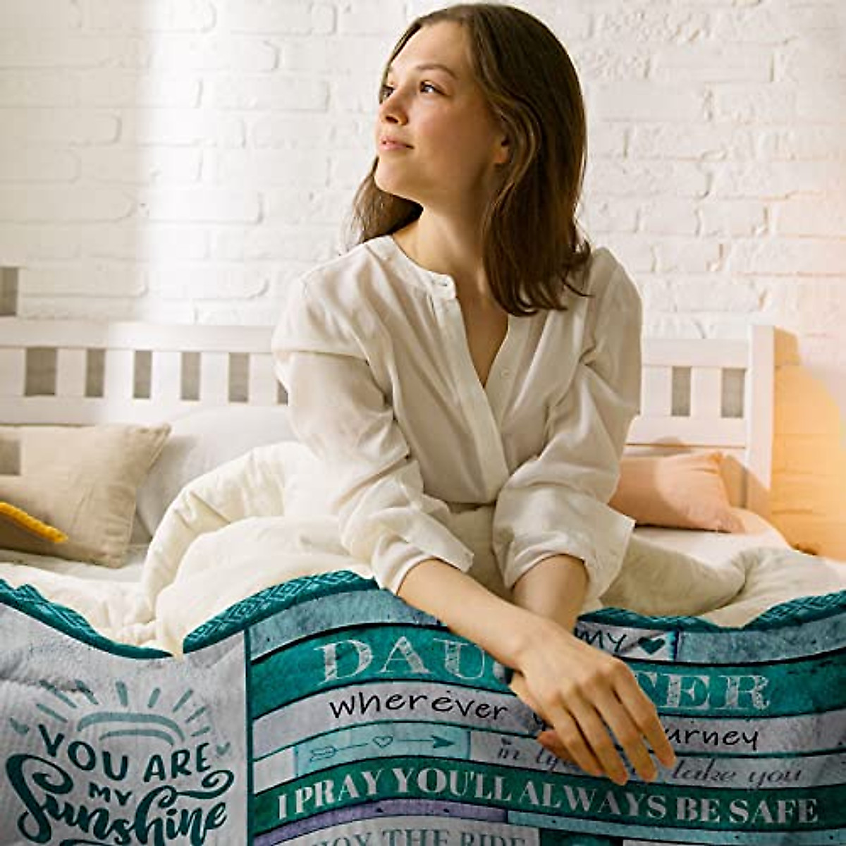 Jnufoju Gifts for Daughter - Daughter Gift from Mom - Mothers Day Daughter Gifts from Mother - Birthday Gifts for Daughter Adult - Daughter Birthday Gifts Ideas - Throw Blanket 60 x 50 inch