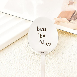 Tea Lover Gifts for Women Girls Tea Spoons for Tea Drinker Gifts for Women Christmas Gifts for Mom Grandma Gifts Birthday Gifts for Girlfriend Wife Teaspoons Gifts for Her