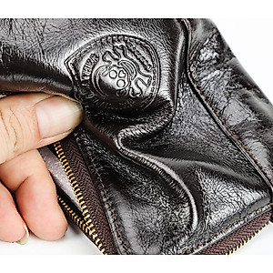 Contacts Skull Wallet for Women Leather Clutch Wallets Card Holder Phone Case RFID Wallet Zipper Gothic Purse