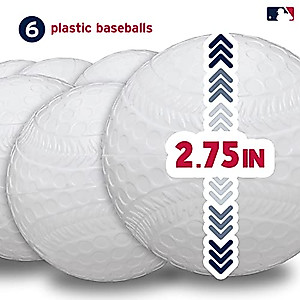 Franklin Sports MLB Kids Electronic Baseball Pitching Machine - Automatic Youth Pitching Machine with (6) Plastic Baseballs Included -Youth Baseball Pitcher for Kids Ages 3+