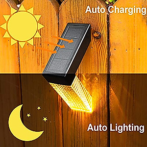 panmo Solar Deck Lights Outdoor, Solar Step Lights Waterproof Decoration for Porch Pool Fence Stair Patio Yard Garden Railings(Warm White/RGB 8 Pack)