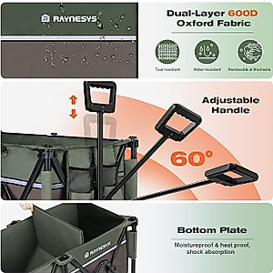 Raynesys Wagon Cargo with Big Wheels, Heavy Duty 440 lbs Folding Beach Carts with Big All-Terrain Wheels