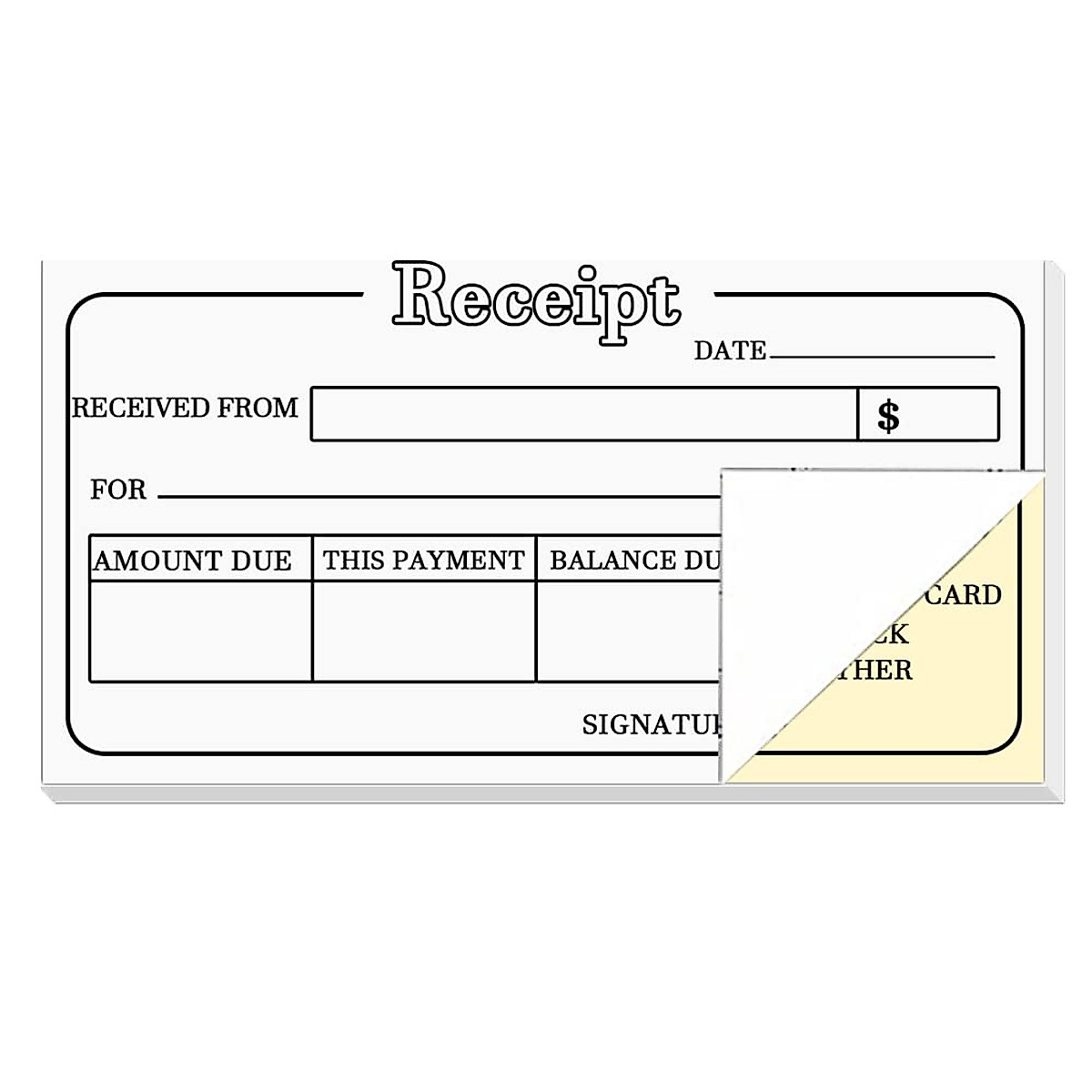 Money and Rent Receipt Book,3x7 Inch Carbonless Copy Receipt Book for Boutique Business Supplies,5 Pack(50 Sets Per Book)