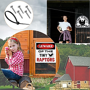 2 Sets Chicken Coop Signs Aluminum Chicken Coop Accessories The Fluffy Butt Hut Yard Signs Beware of Tiny Poultry Funny Signs for Farm Rooster Hen House Decoration, 12 x 8 Inches