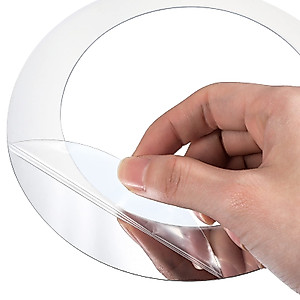 32 Pieces Removable Circle Wall Mirror Sticker Round Decal Acrylic Setting for Home Living Room Bedroom Decor, 1.5-13.5 cm(Silver)