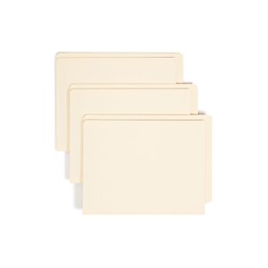 Smead Shelf-Master End Tab Fastener Folders with Pockets, 25 Count, Manila, Straight-Cut Tab, 1 Pocket, Letter Size (34099)