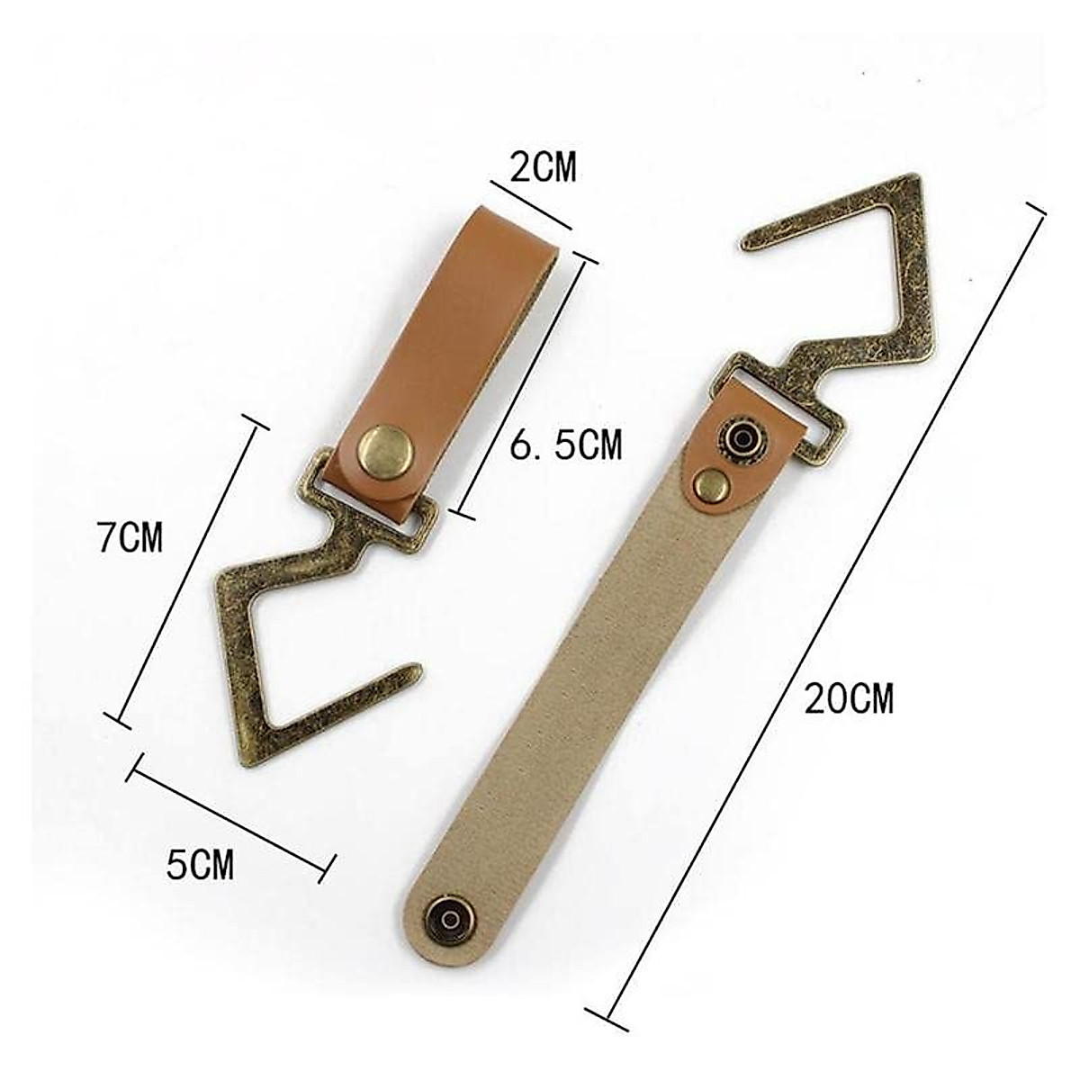 Buer Homie 5 PCS PU Leather Hooks, Multifunctional Leather Hangers, S-Type, Brown