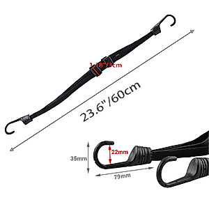 Dogxiong 23.6" Motorcycle Helmet Rope Luggage Elastic Rope, Luggage Helmet Retractable Mesh Elastic Rope Strap with 2 Hooks, Motorcycle Bungee Cord for Helmet Luggage