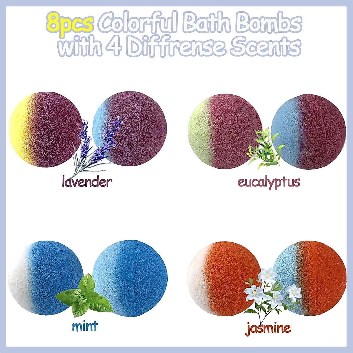 Bath Bombs for Kids with Surprise Inside, 8 PCS Natural & Organic Bubble Bath Fizzies with Sea Animal Toy Inside, Perfect Birthday, Halloween, or Christmas Gift for Boys and Girls!