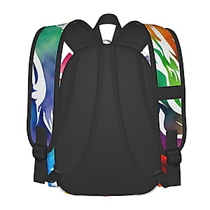 FeHuew 16 inch backpack Tie Dye Colorful Howl Wolf Laptop Backpack Full Print School Bookbag Shoulder Bag for Travel Daypack