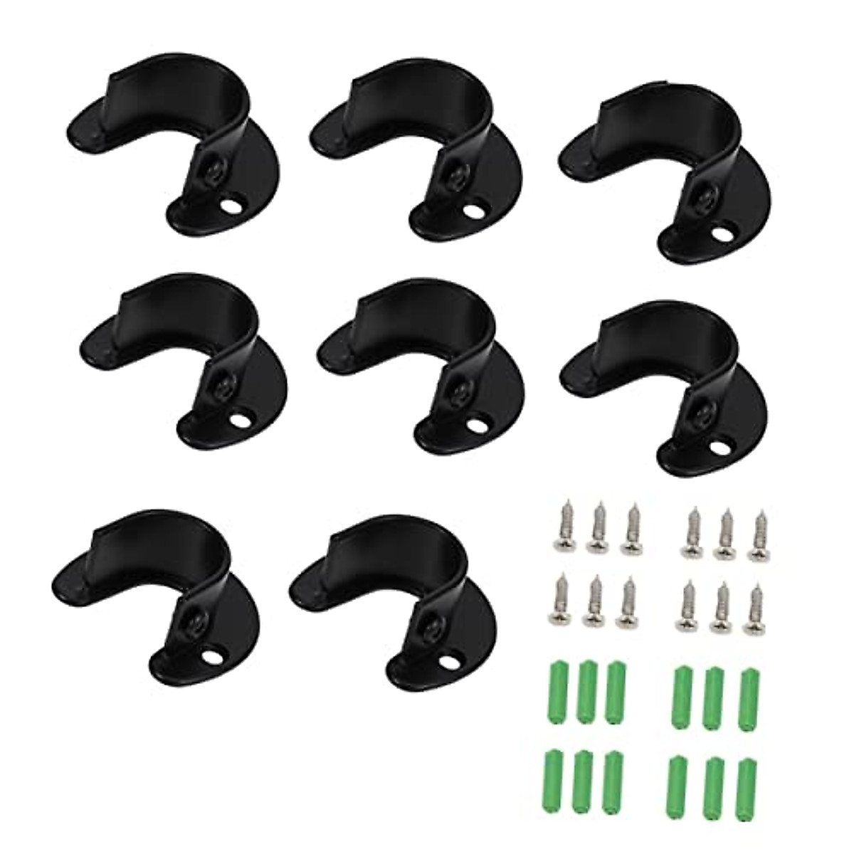 Cabilock 8pcs Curtain Rods Holders Shower Curtain Holders Shower Rod Holder Rod End Supports Metal Rod Socket Closet Rod Holder Stainless Steel Clothline Pole Pedestals Cloth Rod Holder