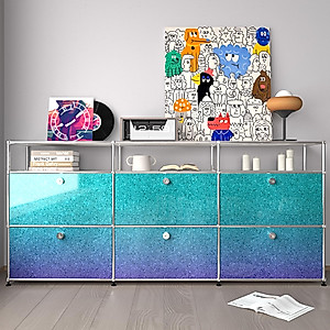 Livelynine Glitter Wallpaper Peel and Stick Blue Teal Green Iridescent Glitter Contact Paper for Cabinets Drawers Countertops Wall Desk Counter Top Cover 15.8x78.8 Self Adhesive Vinyl Wrap for Cricut