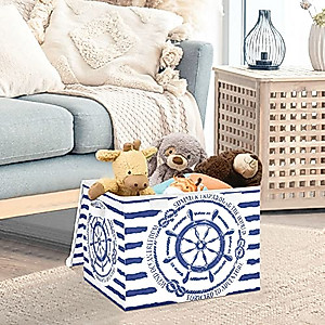 Kigai Boat Helm Storage Baskets for Shelves Foldable Closet Basket Storage Bins with Lid for Clothes Home Office Toys Organizers