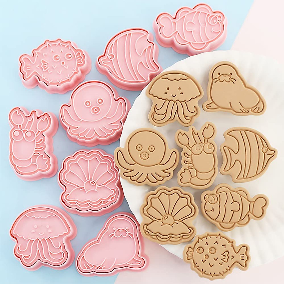 Cookies Cutters set,8PCS Ocean Sea Animal Cookies Cutters,DIY biscuits tools for Baking,Christmas cookie cutters