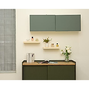 QsQueen Floating Shelves 15.75inch Set of 2, Solid Pine Wood, Wall Shelves with Invisible Bracket, Wall Mounted Wooden Display Shelf for Bathroom, Bedroom, Kitchen, Office, Living Room Decor.