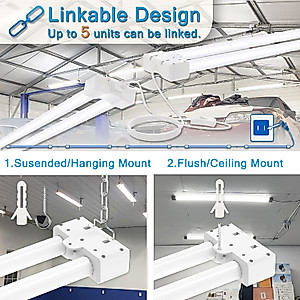 Splendidlled LED Shop Light 4ft Garage Light, led Light Tube with Power Cord, 110-220 V AC, 40watt Equivalent 250watt Light Efficiency, Ultra-Bright 5600Lm, 5000k White Light (2 Pack)