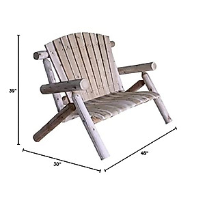 Lakeland Mills 4-Foot Cedar Log Love Seat, Natural