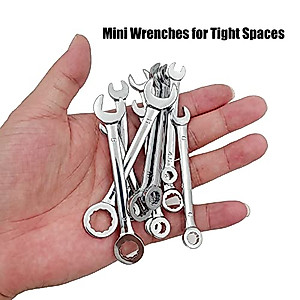 QYQRQF Mini Wrench Set Open End Wrench Combination Wrench Sets With Chain Ring Metric Type Wrenches (10pcs)