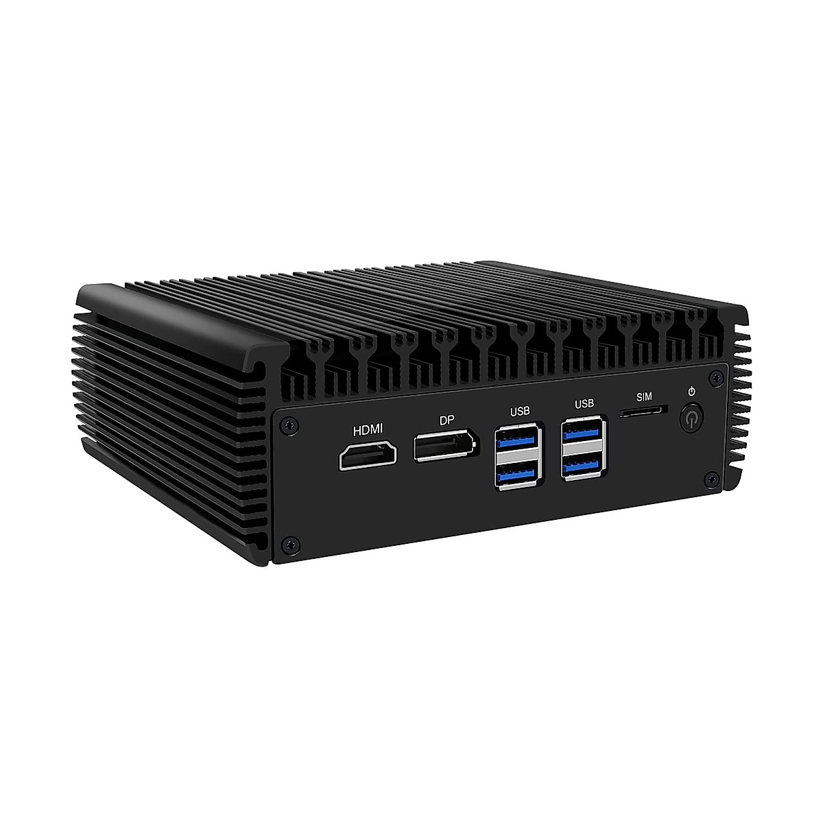 Micro Firewall Appliance, Mini PC, VPN, Router PC, Intel Celeron J4125, HUNSN RJ15, AES-NI, 4 x Intel 2.5GbE I226-V LAN, HDMI, DP, SIM Slot, Barebone, NO RAM, NO Storage, NO System