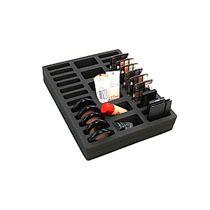 Polar Whale 3 Compact Drawer Organizers Compatible with IKEA Alex Tray Washable Waterproof Insert for Home Bathroom Bedroom Office 11.5 x 14.5 x 2 Inches 30 Compartments Black