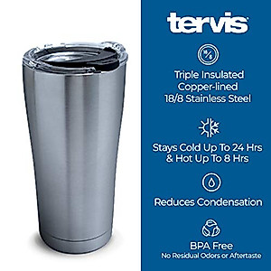 Tervis Tropifloral Stainless Steel Tumbler with Clear Lid 30oz, Silver