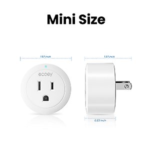 Ecoey Smart Plug - Smart Home Wi-Fi Outlet with Timing and Appointment Function, Smart Plugs with Voice Control, Familywell Pro/Tuya APP, ETL Listed, GW2001, 6 Packs