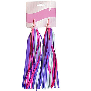 BESPORTBLE 2Pairs Bike Streamers Ribbons+ 1 Bicycle Bell Set Scooter Grips Tassels Bike Accessories for Kids Boys Girls(Random Color Tassels and Red Bell)