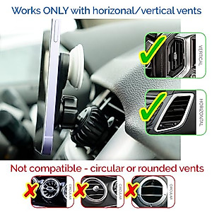 UMount Magnetic Car Socket Mount Works with PopSockets for AC Vent Clip, Mount for Pop Mount, Car Phone Holder for Pop Grip, 360 Rotation Ultra Stability