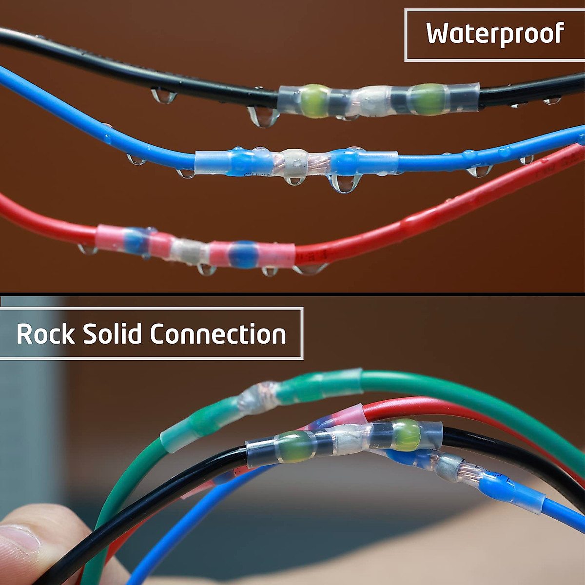 200Pcs Waterproof Solder Seal Wire Connectors, 18-16 Gauge Green Heat Shrink Butt Connectors for Electrical Marine, Automotive and Wiring Terminal Splices