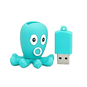 USB Flash Drive 256GB Thumb Drives - Mini Cartoon Blue Octopus USB 3.0 Memory Stick Pendrive - Portable USB Drive Multipack Data Storage Pen Drive - Civetman