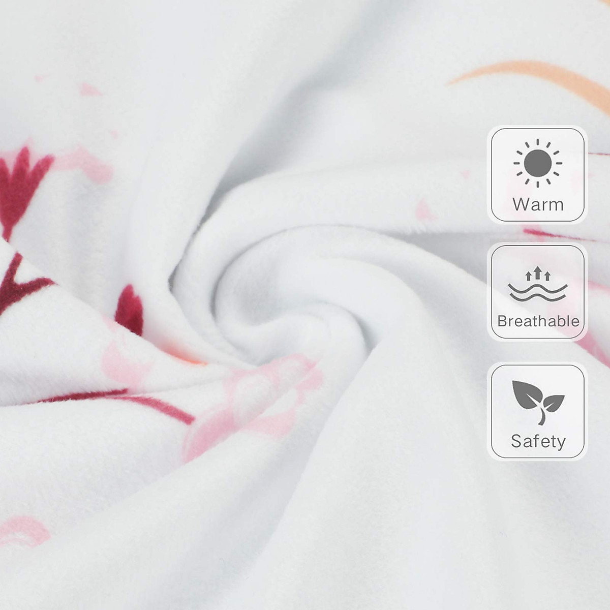 Yoofoss Baby Blanket Super Soft Minky Swaddle Cuddle Blanket with Double Layer Plush Dot Backing Printed Receiveing Blanket for Boys Girls Nursery Stroller Crib Newborn Blanket 30x40In (Pink)