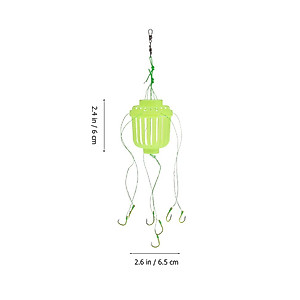 BESPORTBLE 4pcs Fishing Lure Hook Luminous Carp Fishing Cage Basket Outdoor Fishing Feeder Hook Trap Fishing Bait Cage Tackle Supplies