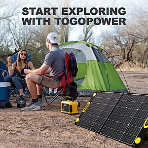 Togo Power 100W Portable Solar Panel for Jackery Explorer 240/300/500/ROCKPALS/Flashfish/Baldr Power Station, Foldable Solar Cell Solar Charger with USB Outputs for RV Laptop iPhone iPad