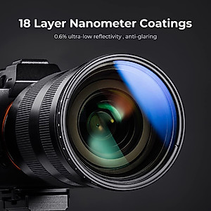 K&F Concept 72mm Variable ND Lens Filter ND2-ND400 (1-9 Stops) 18 Multi-Layer Coatings Adjustable Neutral Density Ultra Slim Lens Filter for Camera Lens (K-Series)