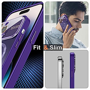 sheheme Magnetic for iPhone 14 Pro Max Case with MaSafe Full Camera Lens Protector [Military Grade Drop Tested] Scratch Resistant Matte Slim Cover Case for iPhone 14 Pro Max Phone Case 6.7"