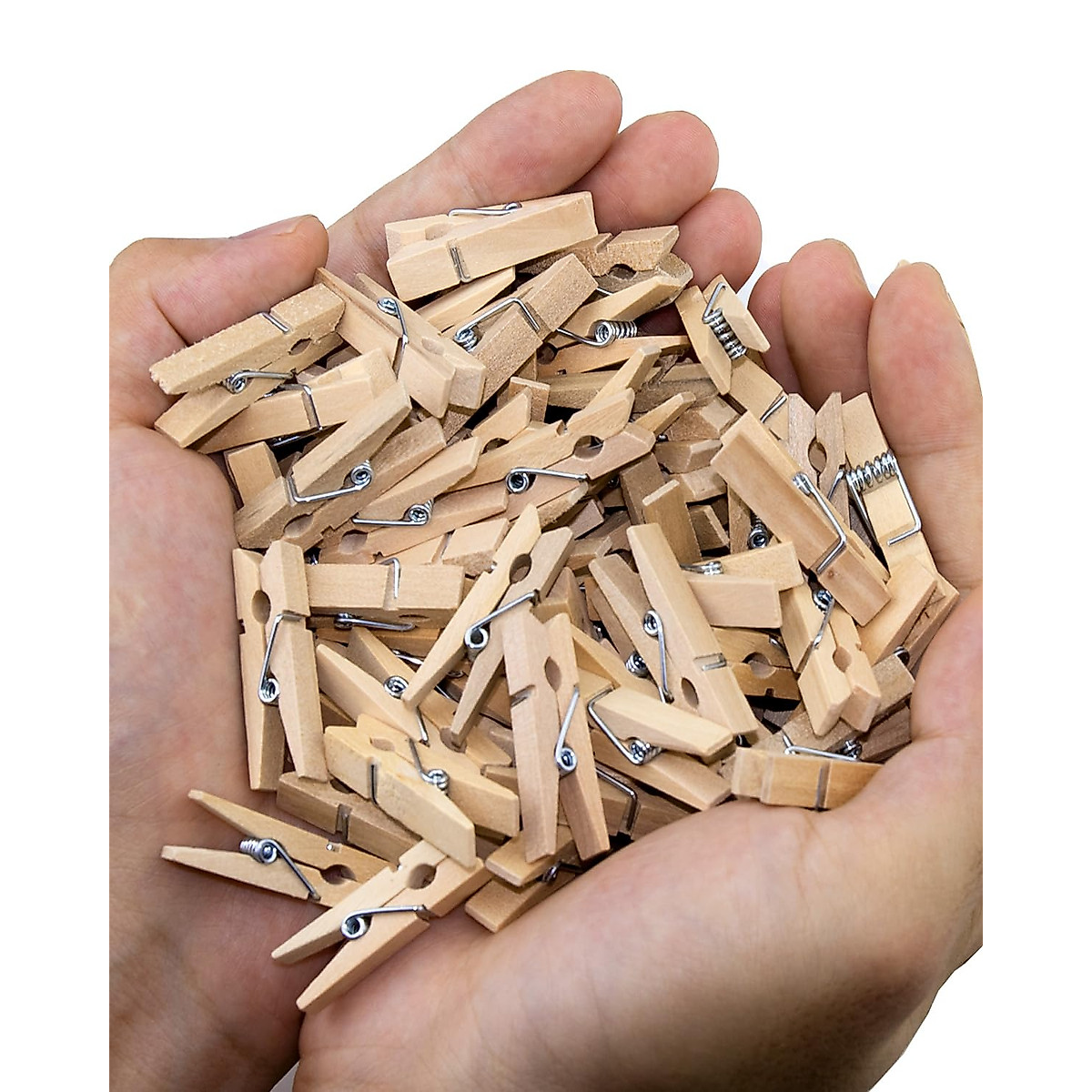 200 PCS Mini Clothespins 1.2 Inch, Mini Clothes Pins for Photos, Small Clothes Pins Wooden, Mini Photo Clips for Baby Shower Crafts DIY Project