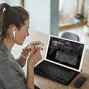 Haofy 10.1 Inch Tablet, Dual Speakers 4G LTE 12GB 256GB 2 in 1 Tablet 5G WiFi US Plug 100‑240V with BT Earbuds for Android 12.0 for Study (US Plug)