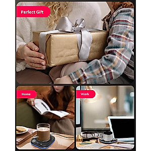 Mug Warmer,40W Coffee Mug Warmer for Desk with Temperature Display, 4H Auto Shut Off, 3 Temp Settings & 1-12H Timer, Smart Electric Beverage Warmer for Coffee, Tea, Water, Milk and Coco(Black)